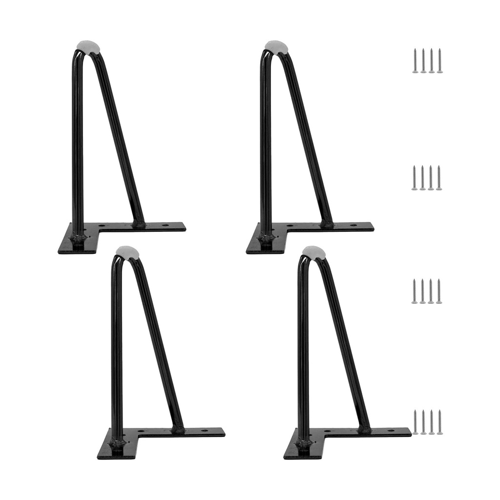 4Pack Hairpin Furniture Legs, Heavy Duty Metal Home with Rubber Floor ...