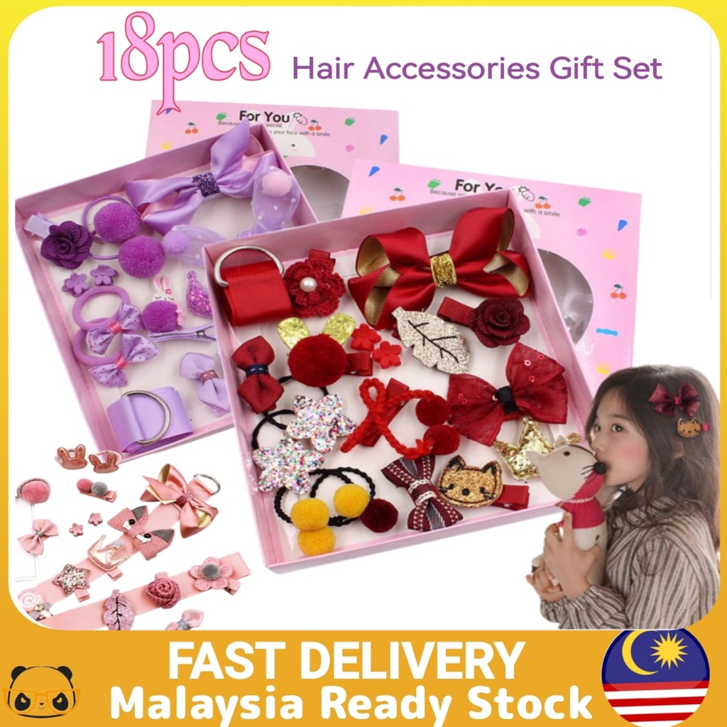 18pc/set Girls Hair Clip Korean Style Baby Kids Hair Accessories Gift ...