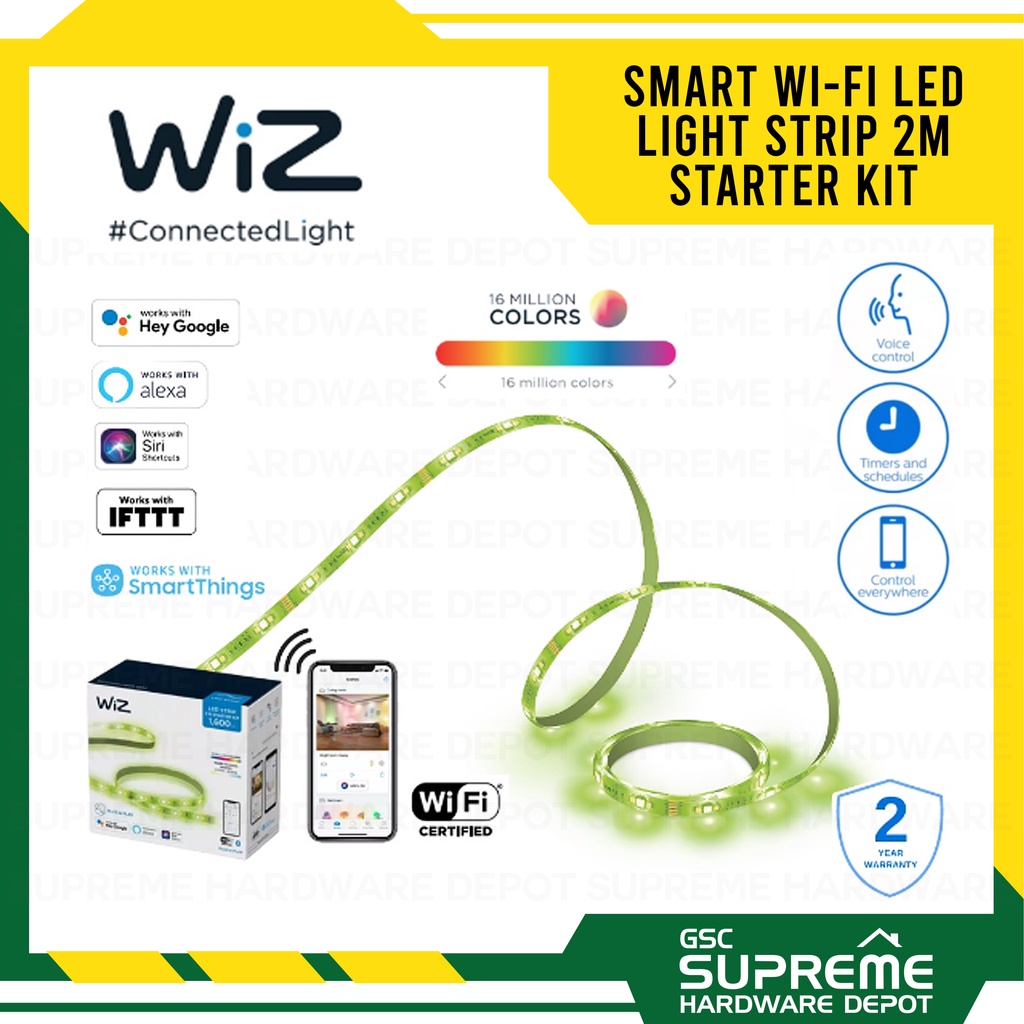Wiz Smart Wi Fi Led Light Strip 2m Starter Kit Shopee Malaysia