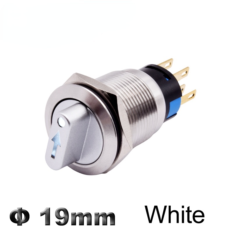 19mm 2 3 position Metal Selector Rotary Switch Latching Push Button ...