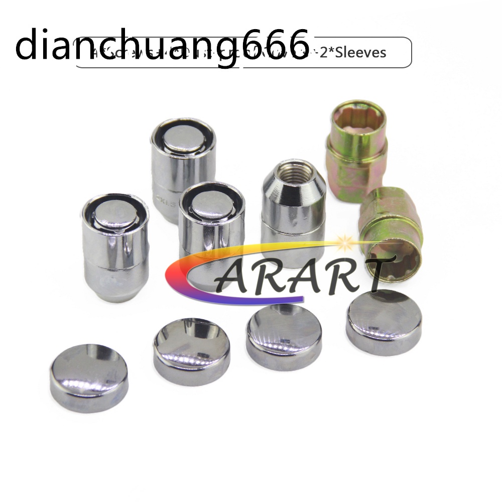 No. 19 cone M12x1.5/1.25 Wheel Lock Lug Nuts 4 Car Anti Theft Locking ...