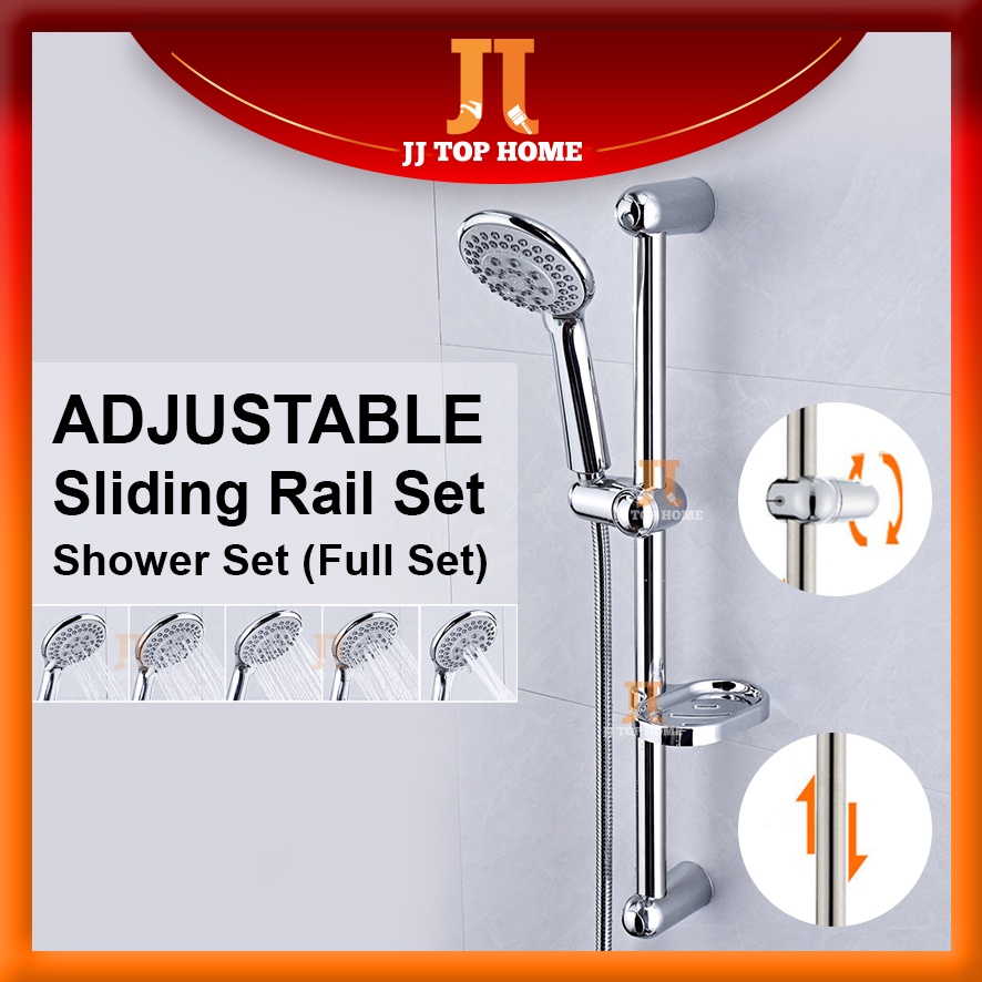 🔥 READY STOCK 🔥 Bathroom Adjustable Sliding Rail Set Shower Set (Full ...