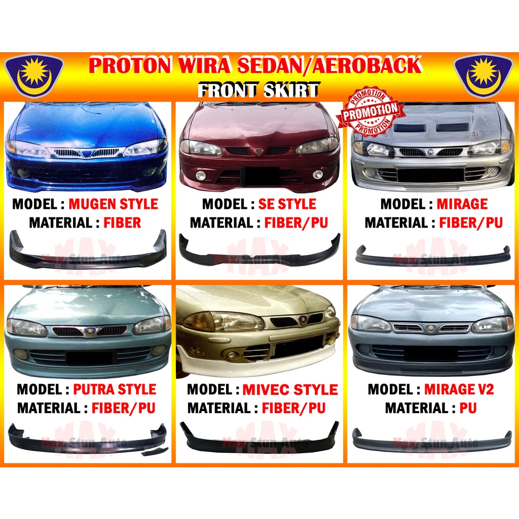 PROTON WIRA SEDAN SALOON AEROBACK SATRIA PUTRA FRONT SKIRT FOR SE ...