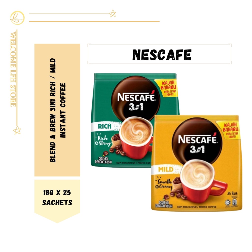 Nescafé Blend & Brew 3in1 Premix Coffee Mild / Rich (18g x 25's ...