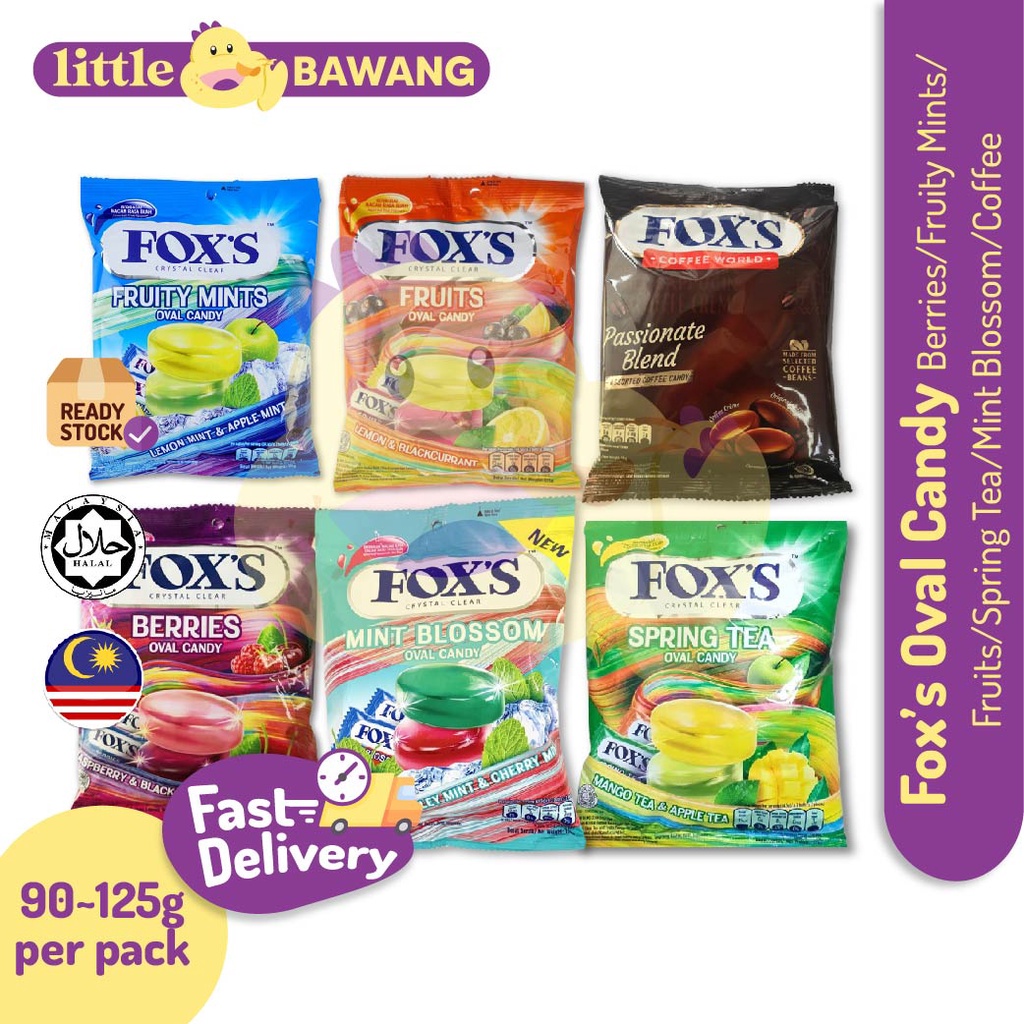 Fox's Oval Candy Fruity Mints Fruits Berries Spring Tea Mint Blossom Coffee Flavour 125g Fox ...
