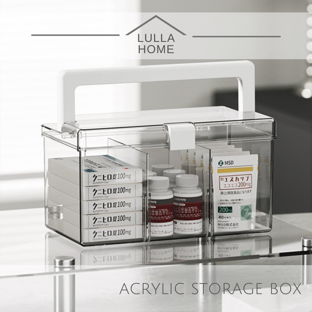 LullaHome Acrylic Transparent First Aid Box Medical Kit Medicine Case ...