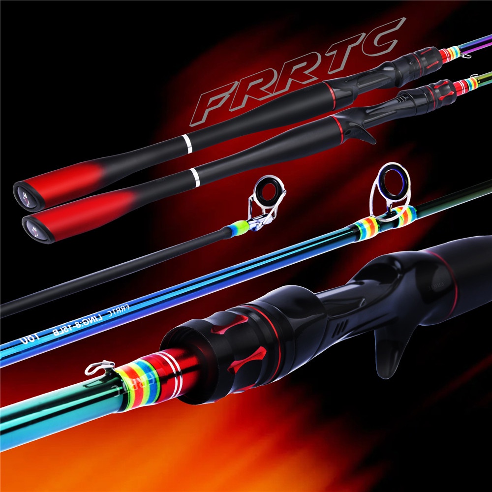 FRRTC Spinning/Casting Fishing Rod Carbon Fiber 2 Section (1.65M/1.80M ...