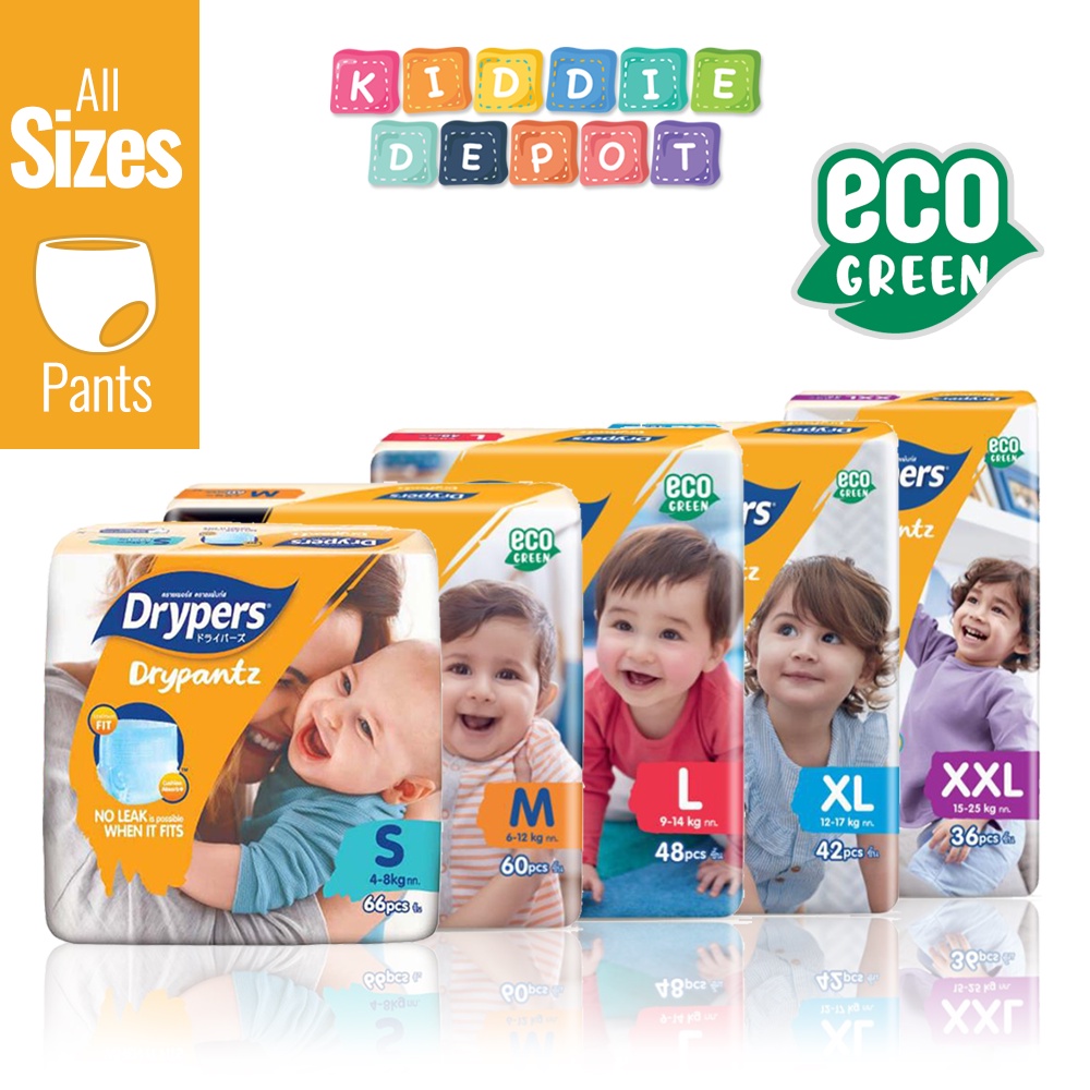 Drypers Drypantz Single Pack Size S/M/L/XL/XXL - S66/M60/L48/XL42/XXL36 ...