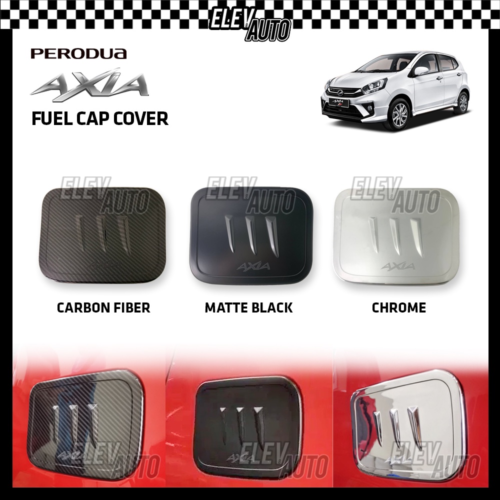 Perodua Axia Fuel Cap Cover Carbon Chrome Trim Gas Tank Accessories ...