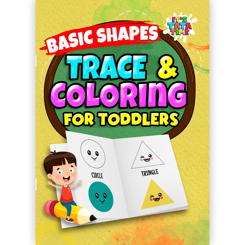 Basic Shapes Trace and Coloring Book For Toddlers | Shopee Malaysia