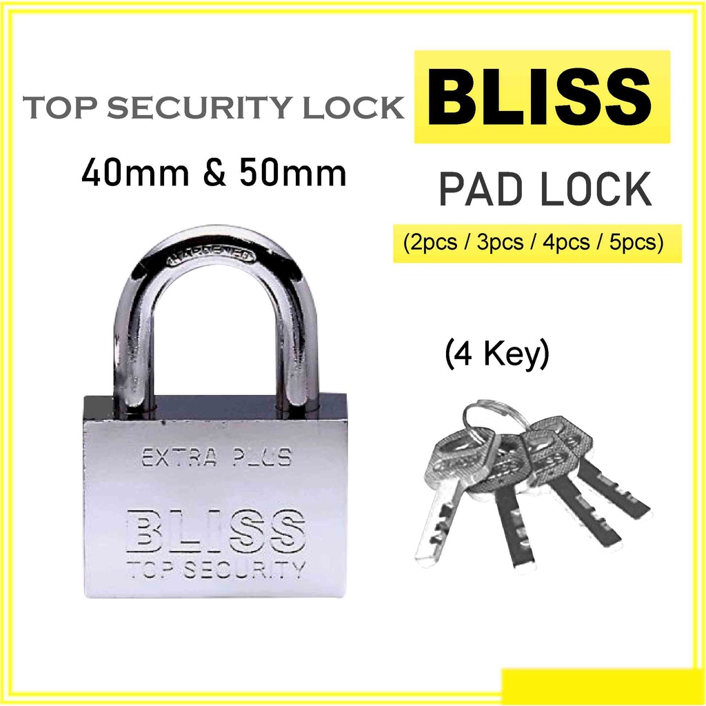 BLISS Padlock 40mm / 50mm – Top Security Lock | Heavy Duty | Rust ...