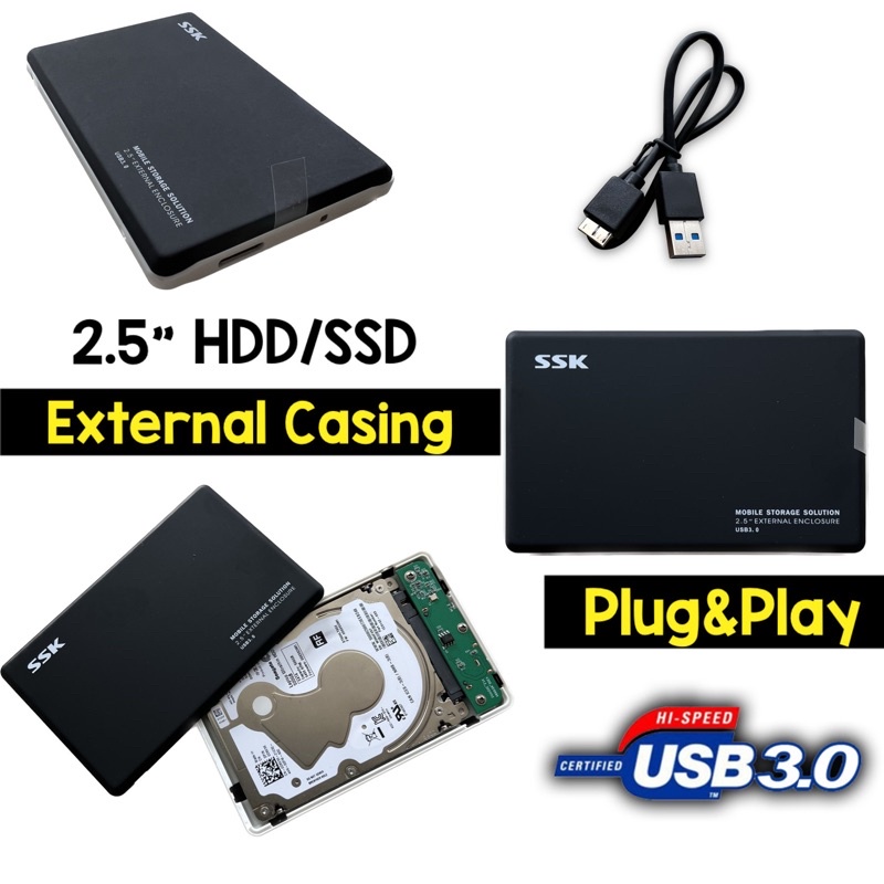 {ReadyStock} External Hard Disk Case 2.5 inch SATA to USB 3.0 SSD HDD ...
