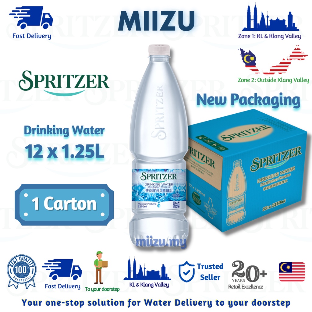 Spritzer Distilled Drinking Water 12x1.25L | Shopee Malaysia