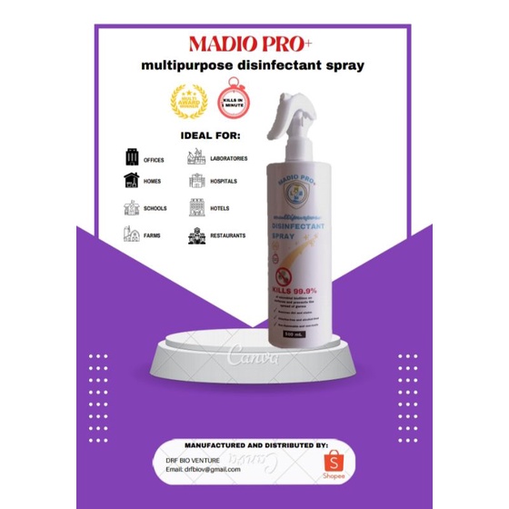 MADIO PRO+ multipurpose disinfectant spray (500 mL) | Shopee Malaysia