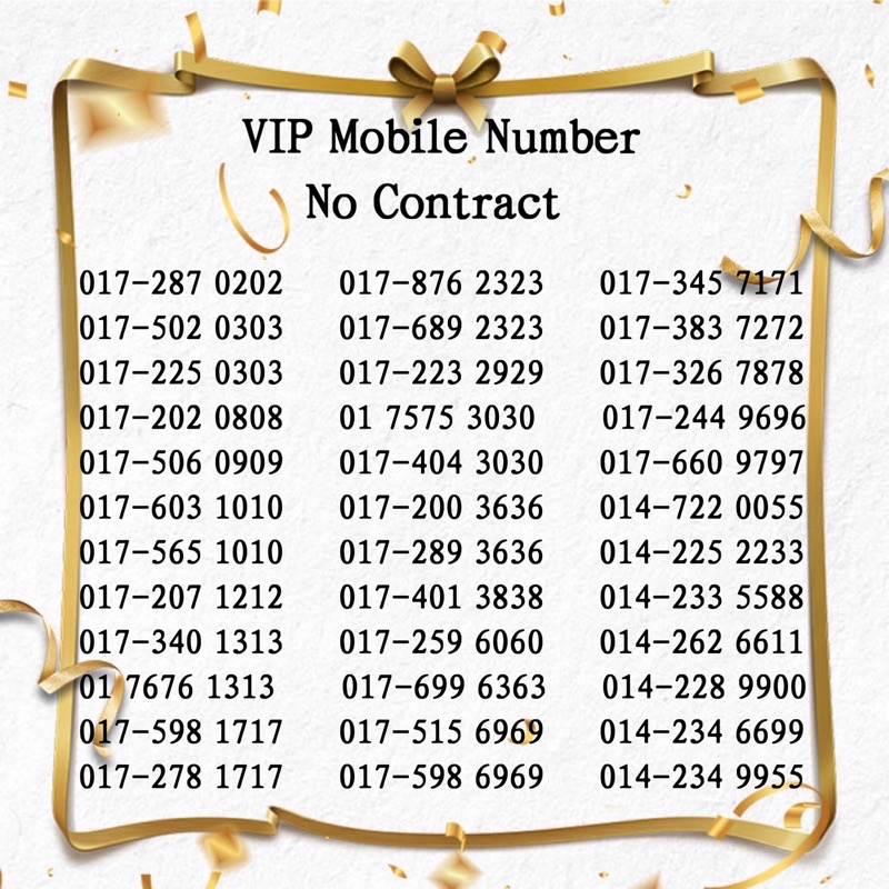 VIP Number ABAB , AABB , ABBB, ABBA , Fengshui VIP Number ,Lucky Number ...