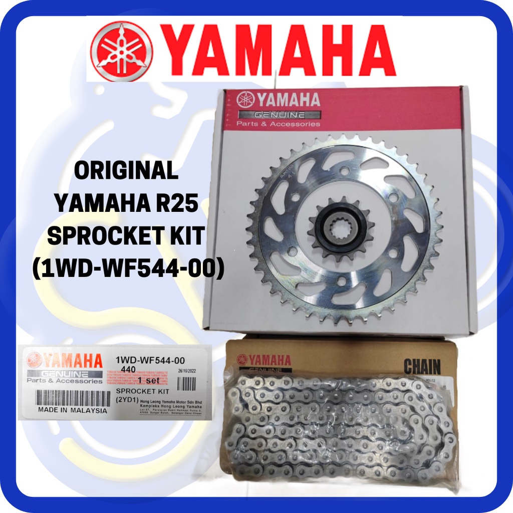 ORIGINAL YAMAHA R25 MOTOR SPROCKET SET WITH CHAIN DID LANTAI SPOCKET ...
