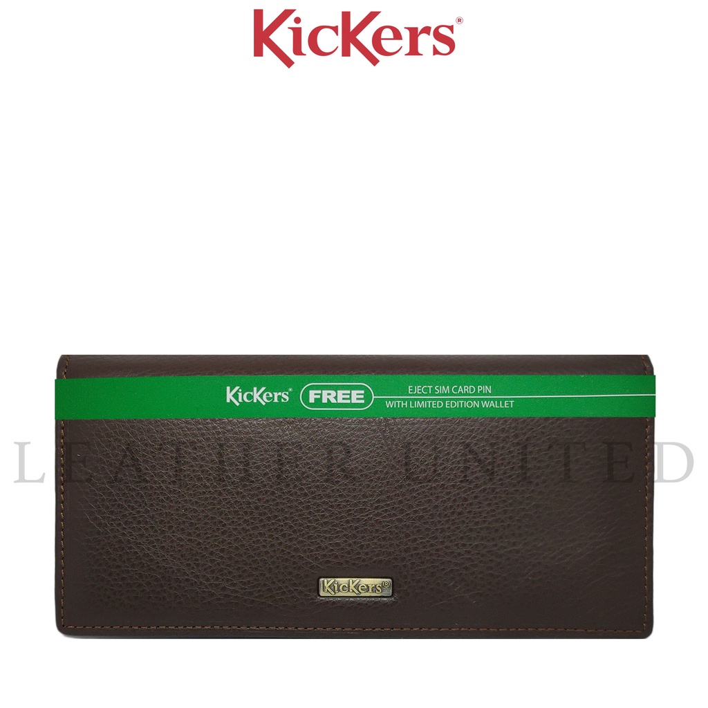 Kickers Genuine Top Grain Leather Logo Classic Long Wallet With Coin ...