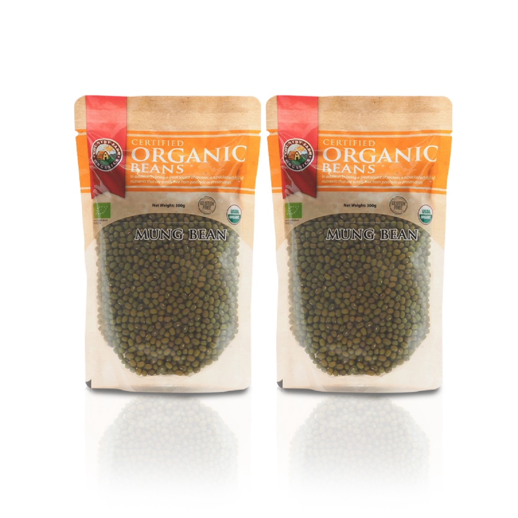 Country Farm Organics Mung Beans (2x300g) [HALAL | Certified Organic ...