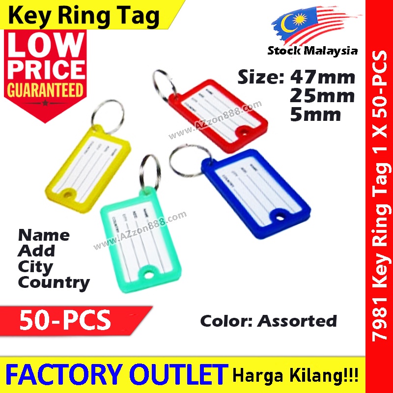 【50-PCS】Plastic Key Tag / Key Ring / kunci cincin / 钥匙圈 ...