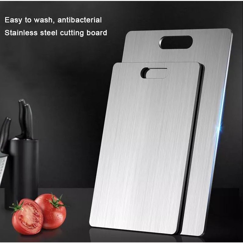 Blue Earth 304SUS Cutting Chopping Board Kitchen Stainless Steel Papan ...