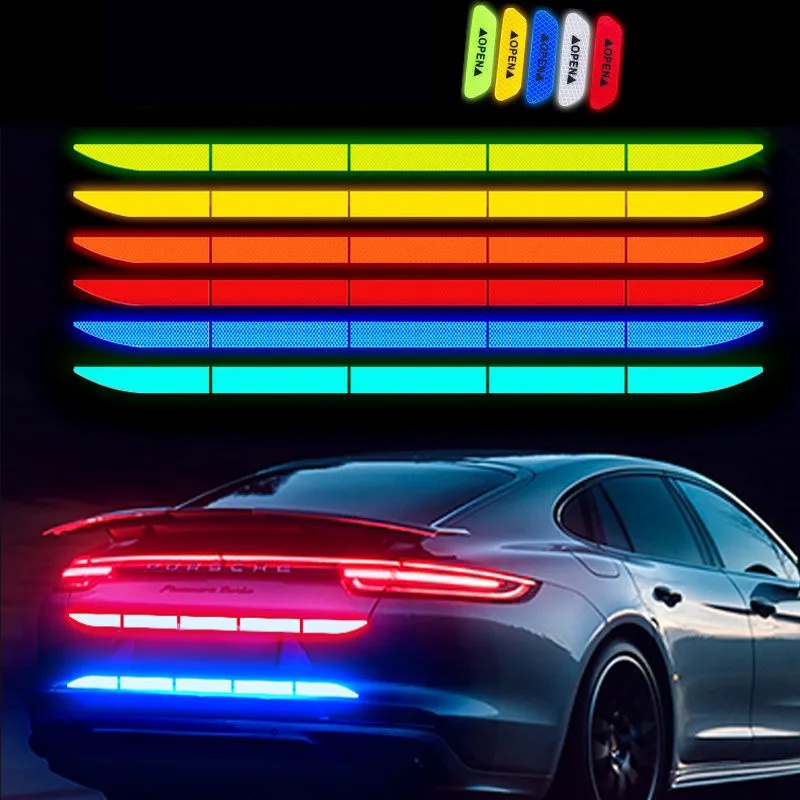 Car Reflective Strip Tape Luminous Car Bumper Decals Reflective Sticker ...