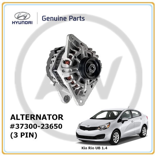 Original Hyundai Kia Rio UB 1.4 2011-2017 Alternator (3 Pin) (37300 ...