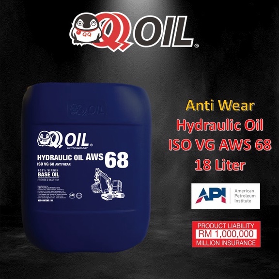 QQ OIL - AWS68 18L Hydraulic Oil ISO68 VG68 Anti Wear AWS-68 Minyak Hidraulik - 18Liter | Shopee ...