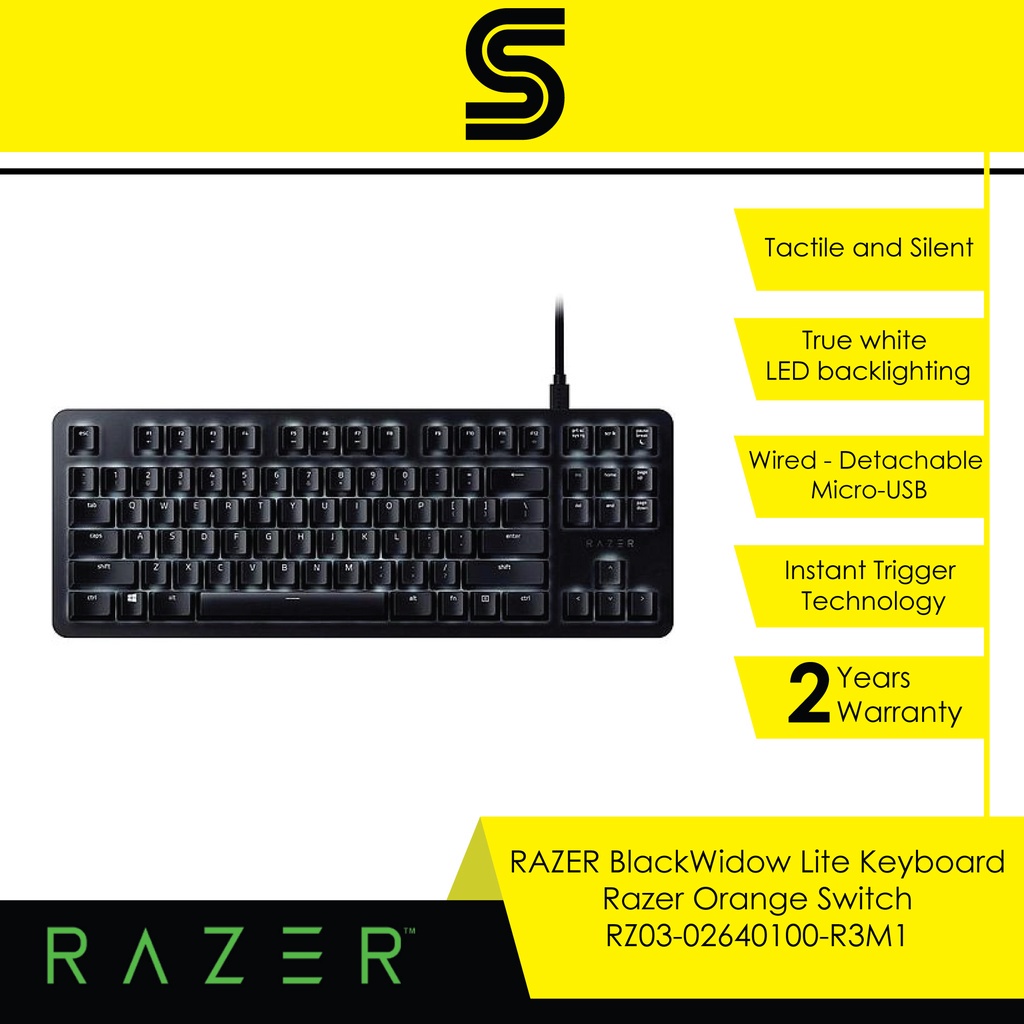 RAZER Blackwidow Lite Tenkeyless Gaming Keyboard - Razer Orange Switch ...