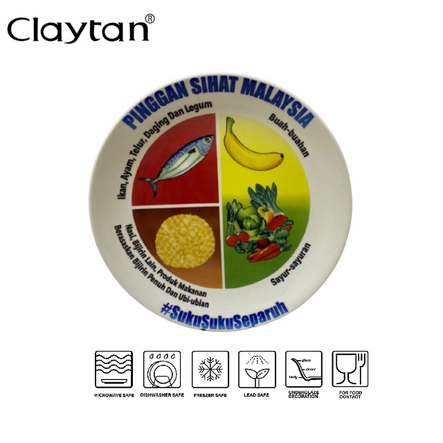 CLAYTAN Pingan Sihat Malaysia Lead Safe Ceramic Tableware Pinggan ...