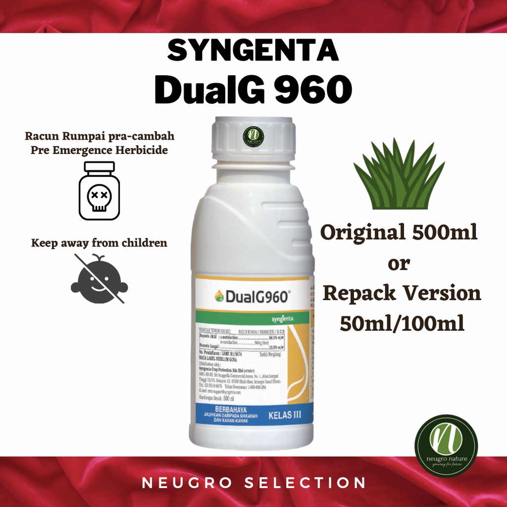 Syngenta Dual G960 500ml Herbicide - Racun Rumpai Pra Cambah /Rumput ...