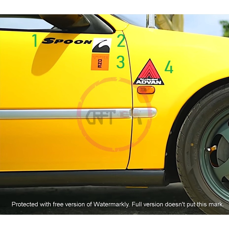 CFS492 Honda Spoon Door Pintu Stiker Sticker Vinyl Decal Stripes ...