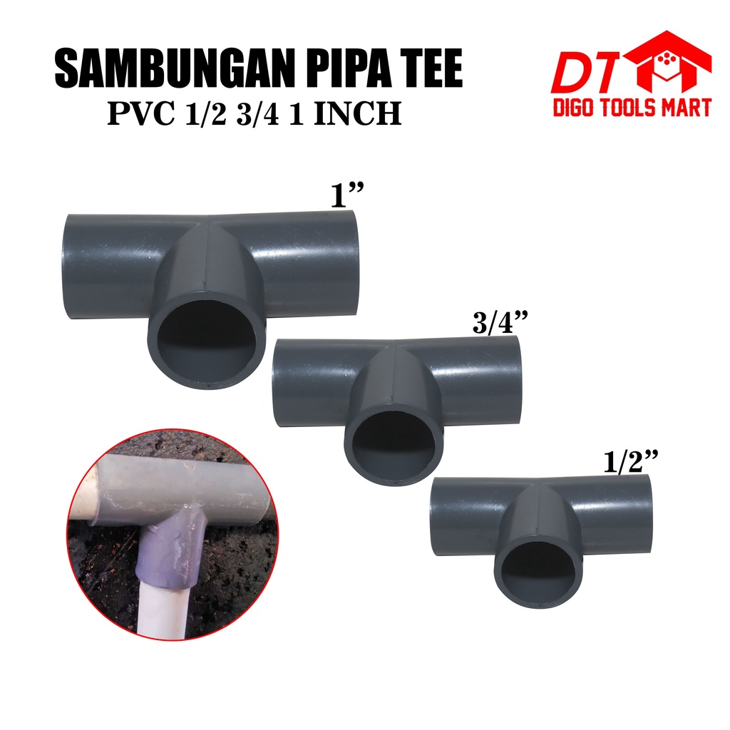 Pvc Pipe Tee 1/2 Inch 3/4 Inch 1 Inch Paralon Pipe T Connection ...