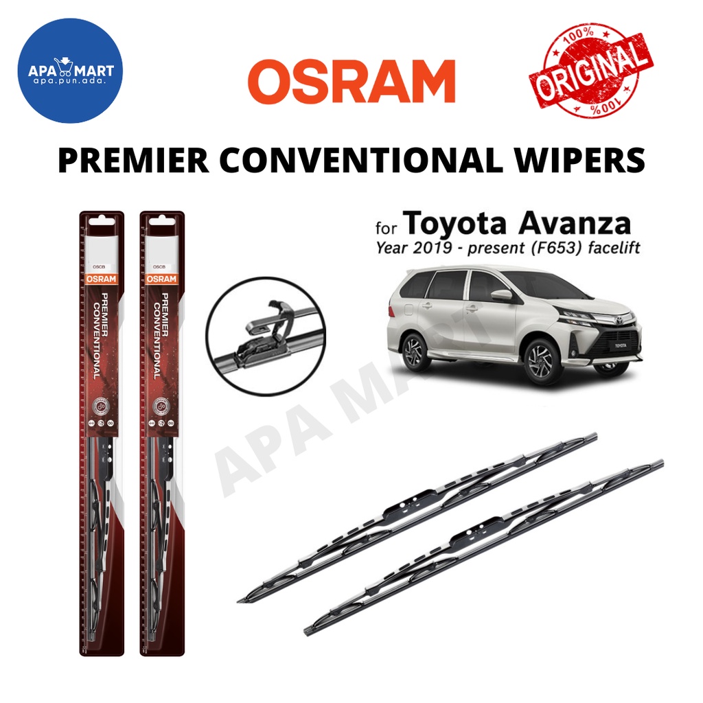 Genuine Osram Premier Conventional U Hook Wiper Set for Toyota Avanza ...