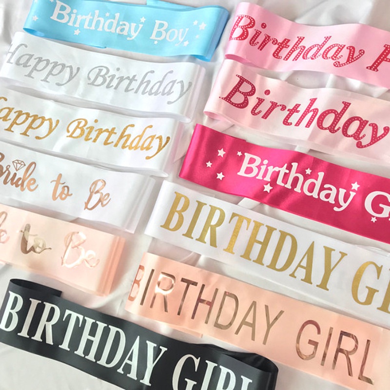 1Pc Birthday Girl Birthday Ribbons Shoulder Girdle Party Supplies Happy ...