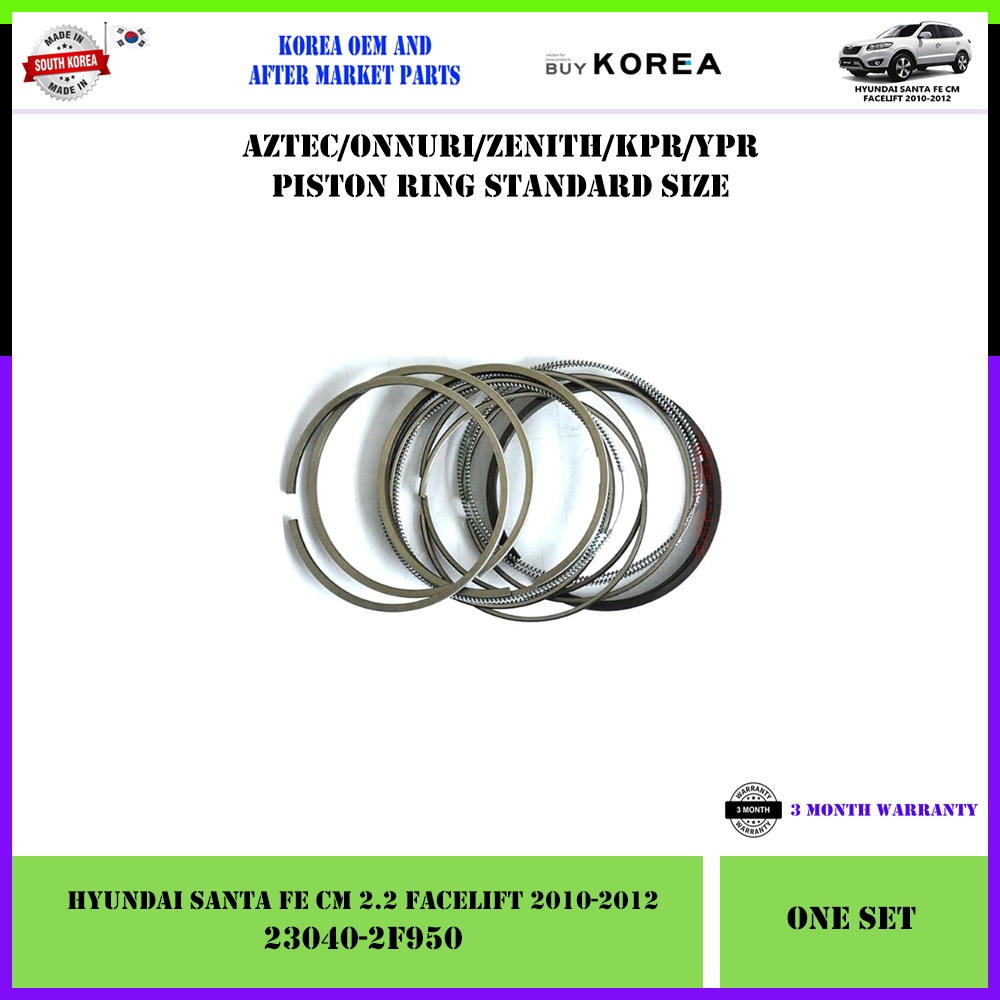 Hyundai Santa Fe CM 2.2 Facelift 2010-12 Korea Aftermarket Piston Ring ...