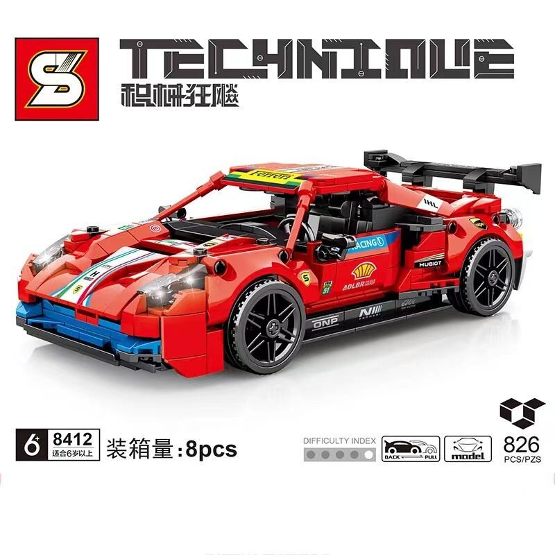 SY8412 TECHNIQUE FERRARI 488 GTE BUILDING BLOCKS | Shopee Malaysia