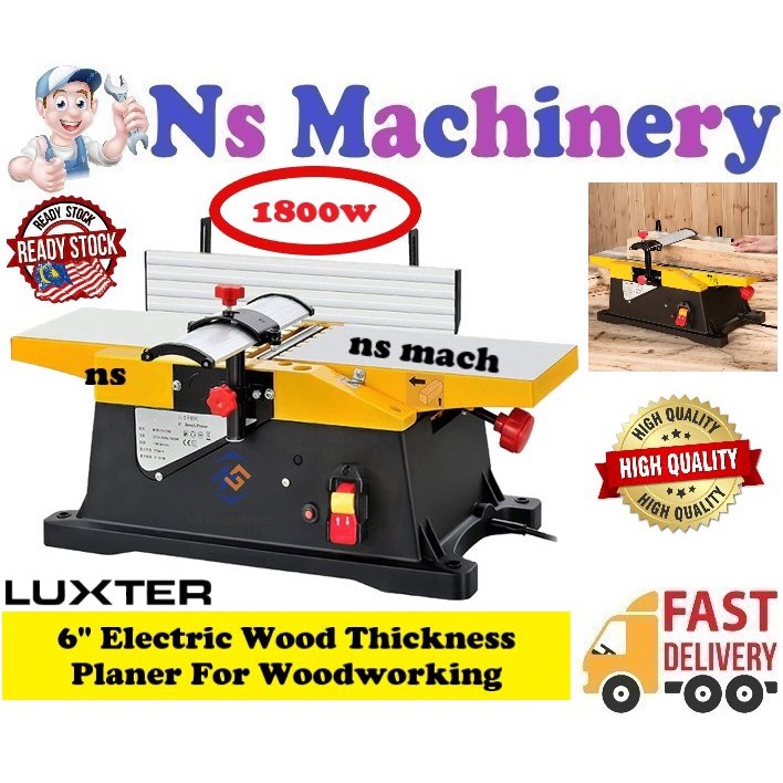 Luxter Professional Electric Wood Thickness Planer Woodworking 1800w/6 ...