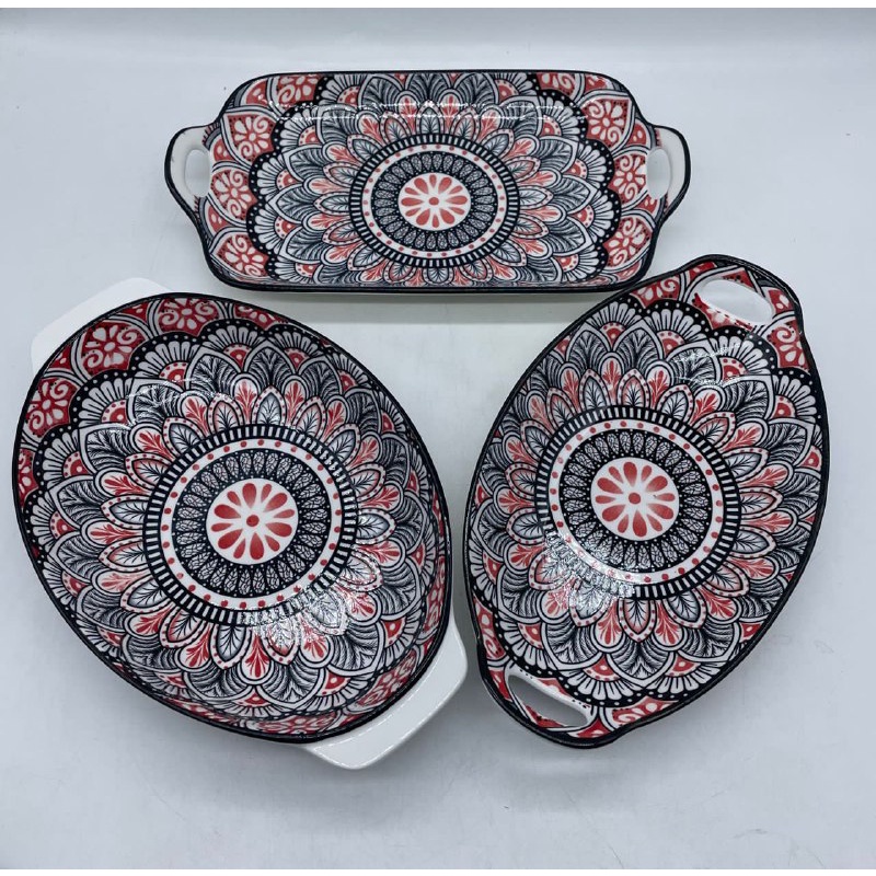 BOHEMIAN PLATES DISHES SET CERAMIC TABLEWARE/SET PINGGAN MANGKUK ...
