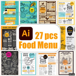 Menu Design Template bundle pack 01 - Adobe illustrator / Photoshop ...