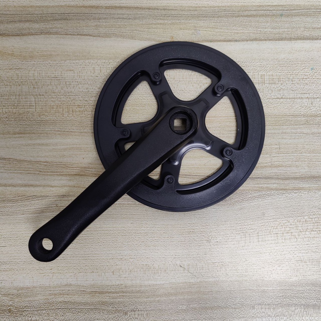 MTB Basic Bicycle Crankset 24/34/42T x L.170mm Black steel Crank set ...