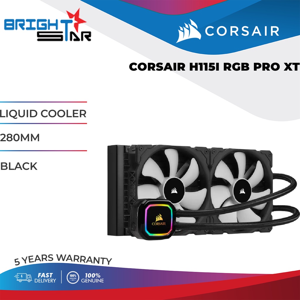 CORSAIR H115I RGB Pro XT Liquid Cooler (280mm) | Shopee Malaysia