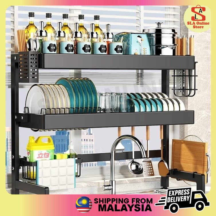 Stainless Steel Rak Pinggan Rak Sinki Dish Rack Rak Dapur Rak Sinki ...