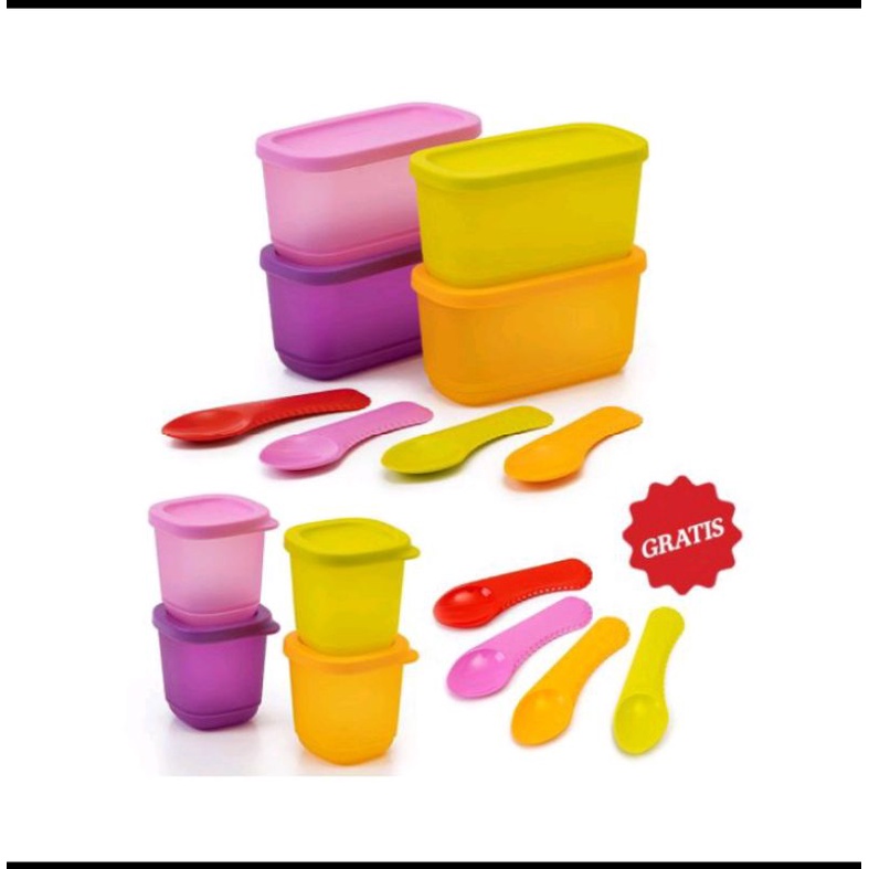 Petite fiesta set tupperware with box and mini family mate round ...