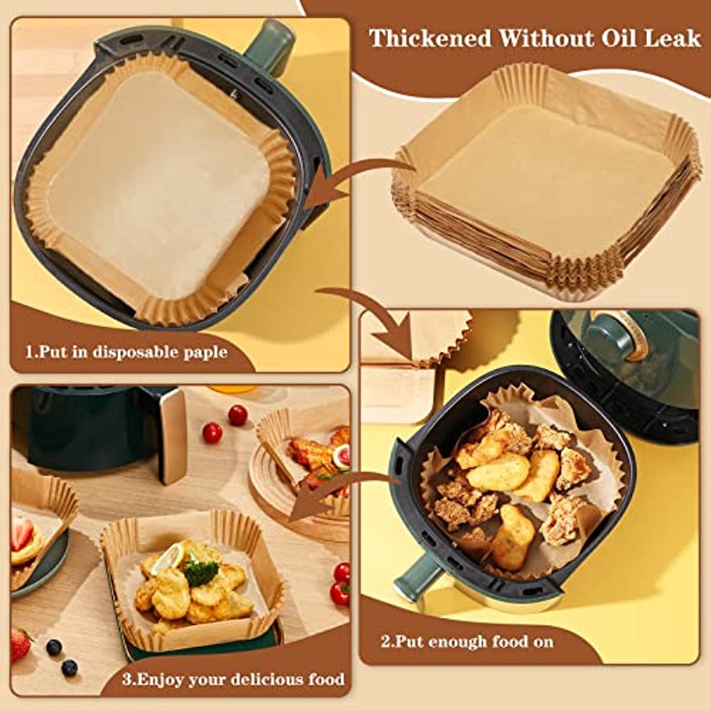 100pcs square -- air fryer paper lined square microwave oven paper ...