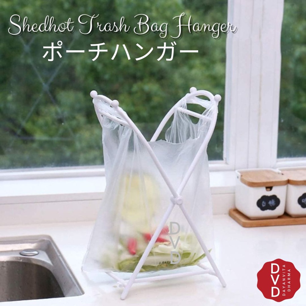 GANTUNGAN Plastic Garbage Bag Folding Hanger - Shedhot Trash Bag Hanger ...