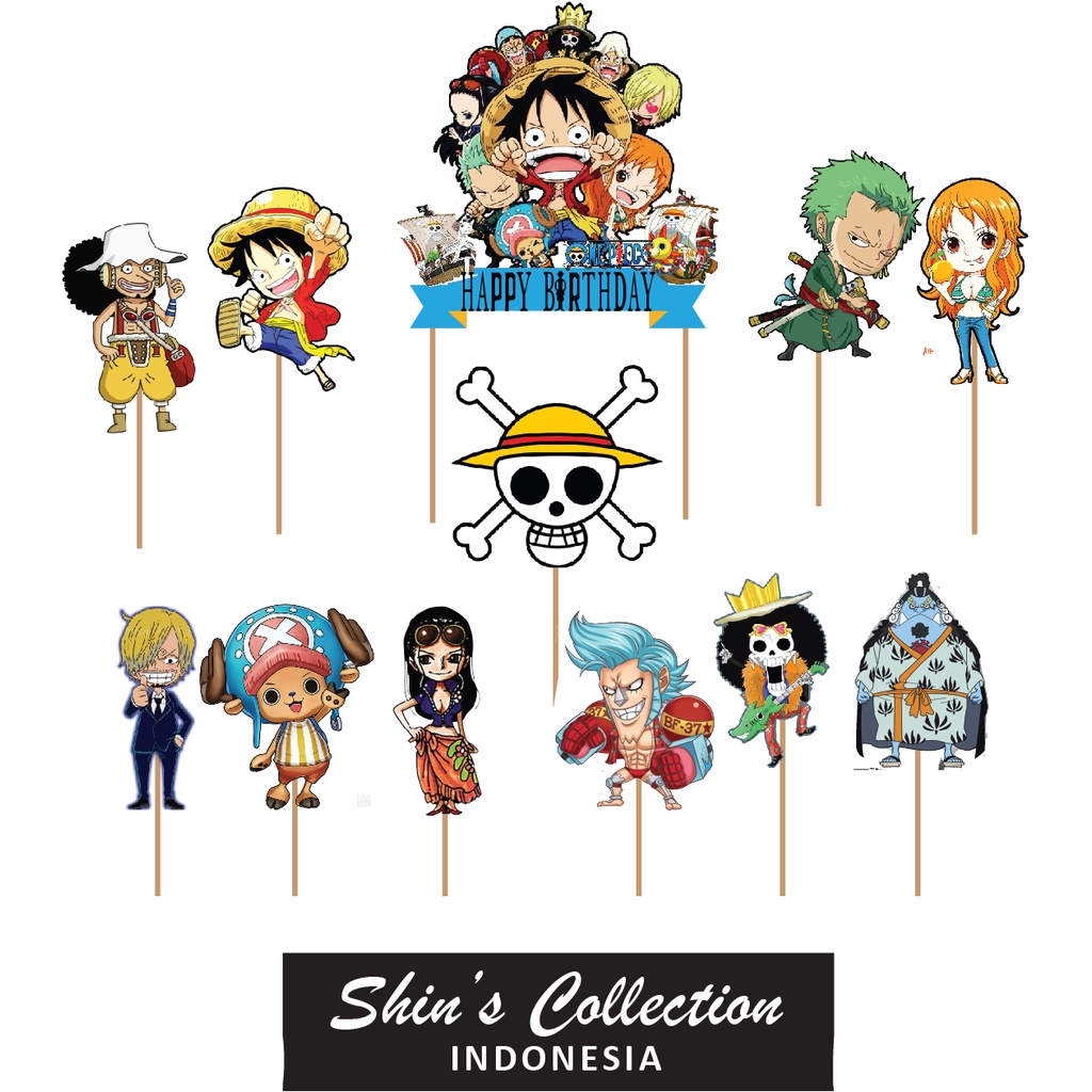 New One Piece chibi Cake topper set contains 12 pcs | Shopee Malaysia
