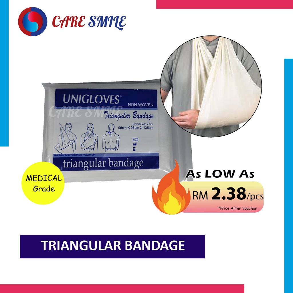 Triangular Bandage Non-Woven White First Aid Kain Anduh Medical ...