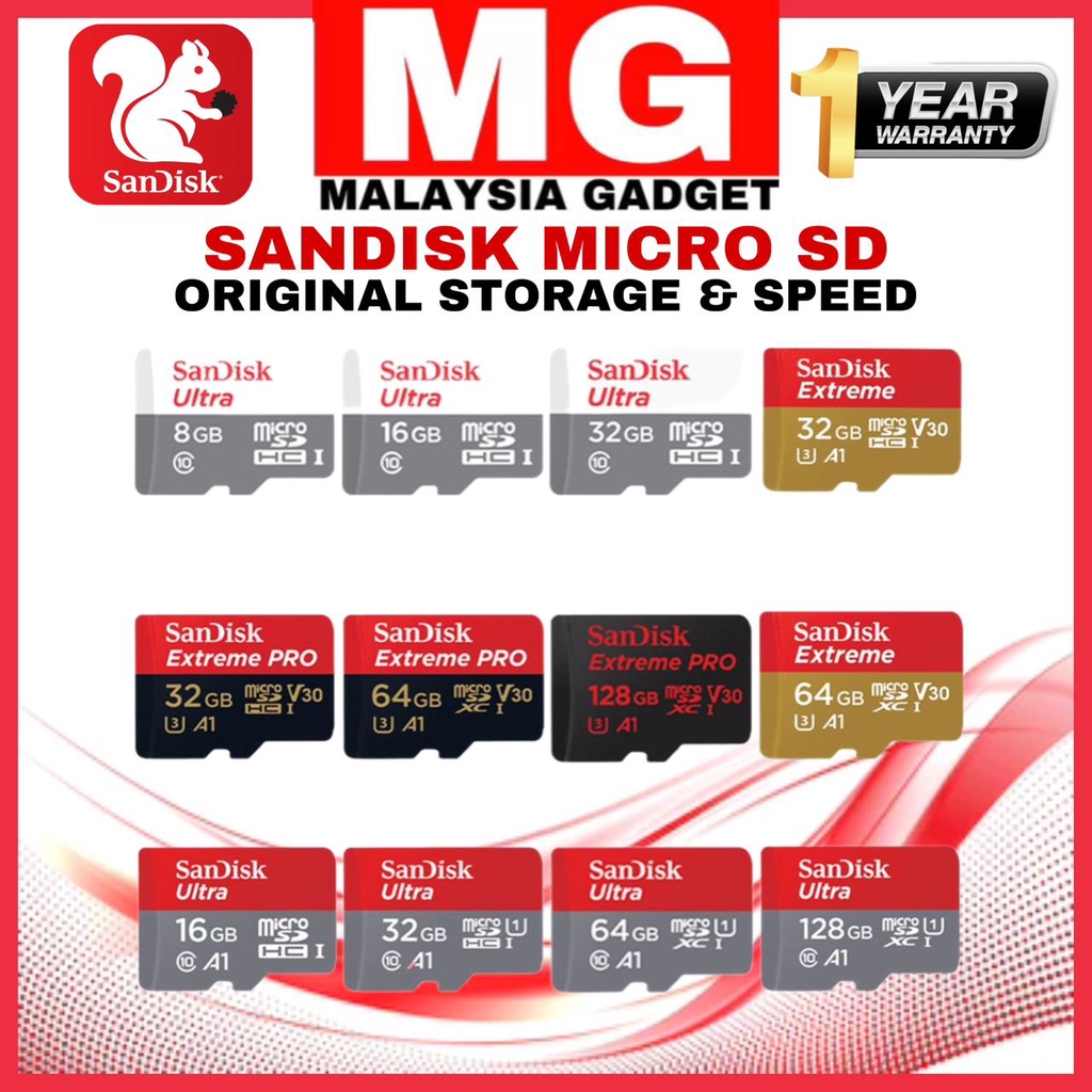 SANDISK Micro SD Card/ Memory Card Ultra/Ultra Plus/Extreme/Extreme ...