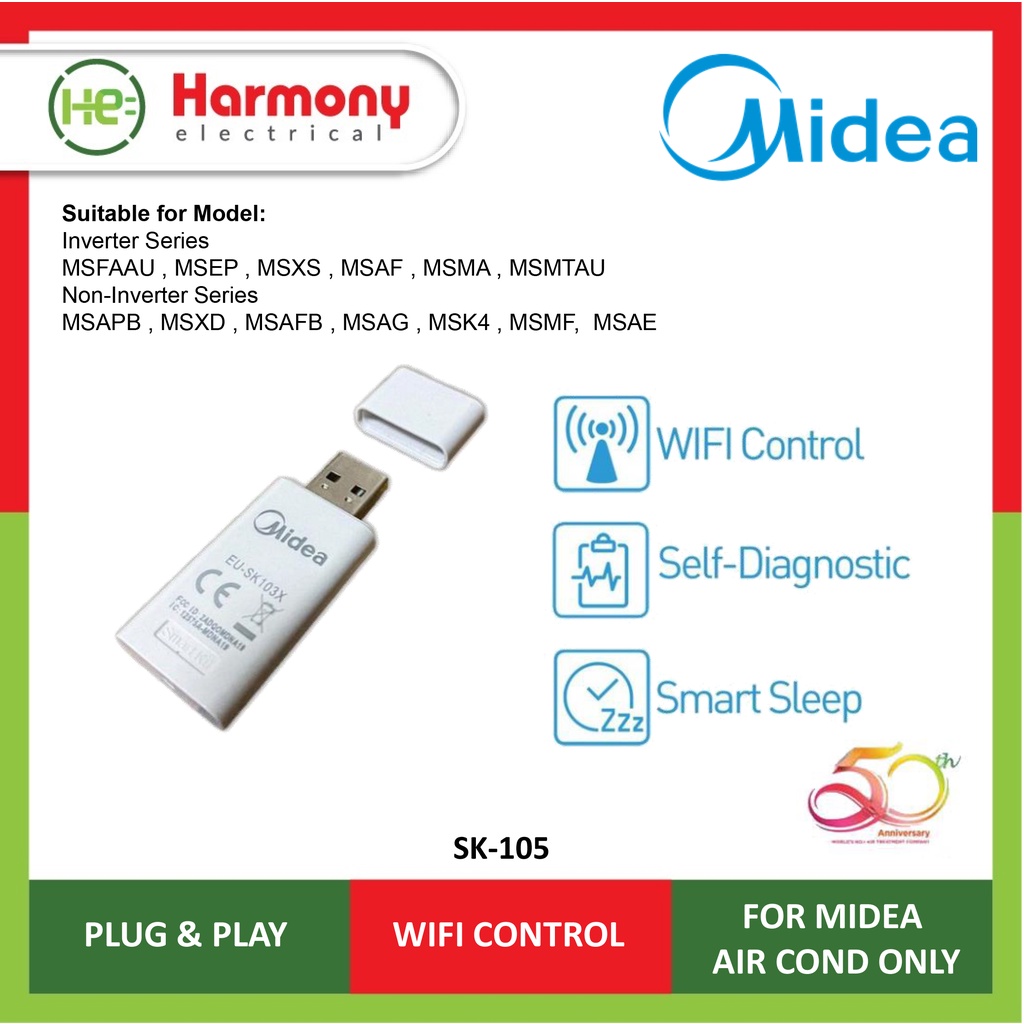 (CLEARANCE) MIDEA SK-105 Smart Kit Plug & Play Connectivity Model ( For ...