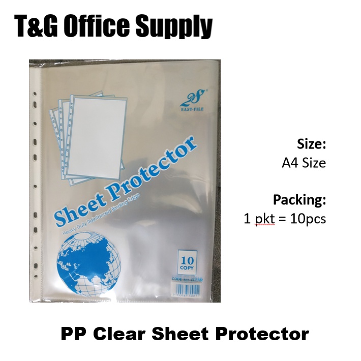 East-File Brand PP Clear Sheet Protector A4 & A3 Size / File Pocket ...
